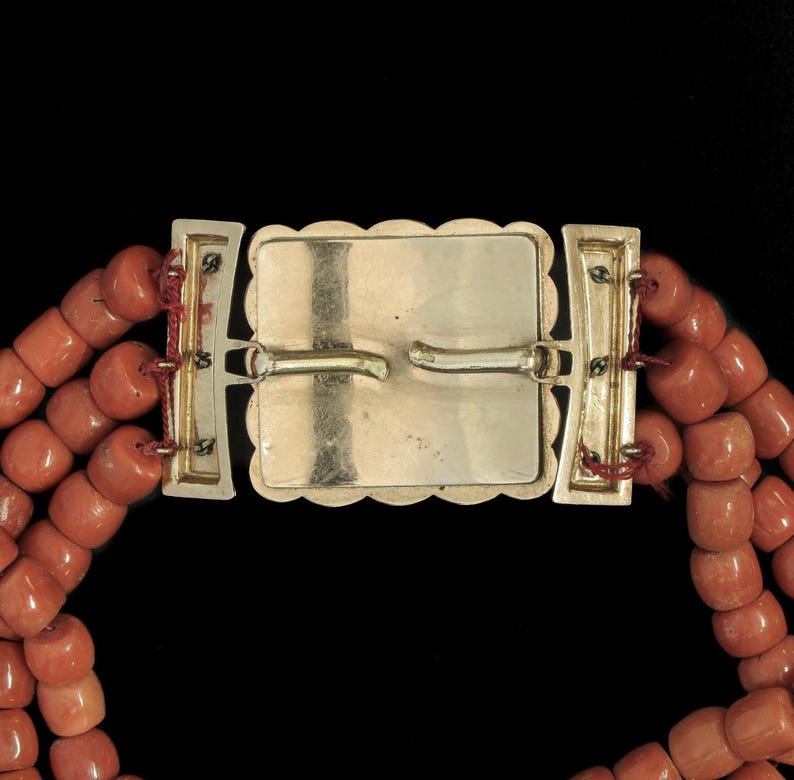 Antique Red Coral Necklace: 19th Century Volendam Dutch 14K Gold Clasp ...