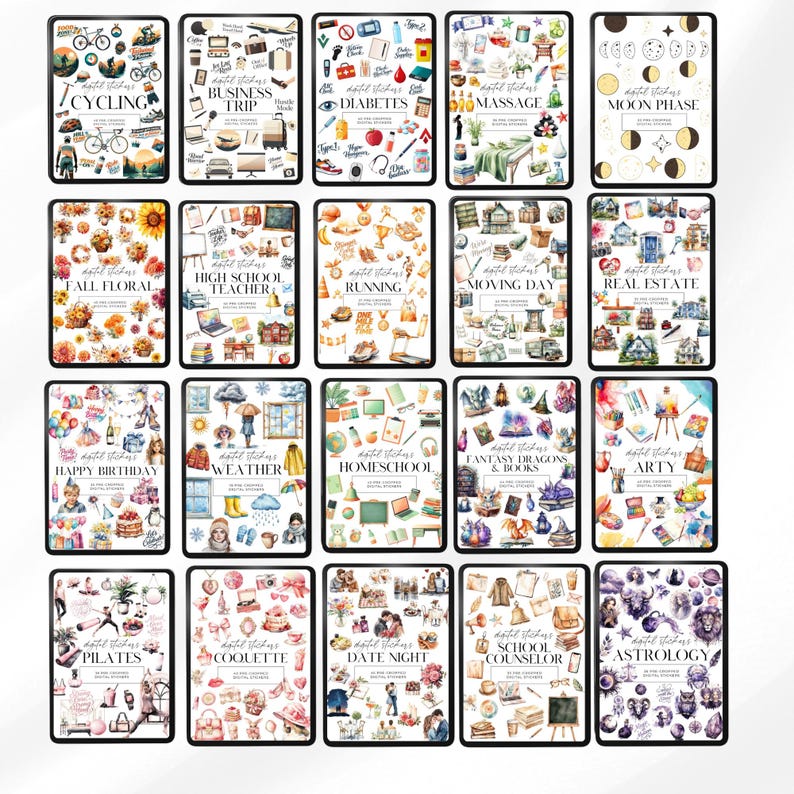 Digital Sticker Vault | 56+ PNG Packs for Planners (instant Download ...