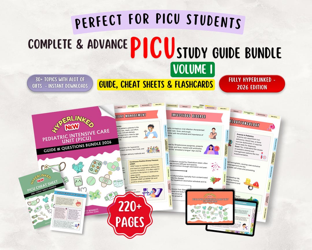 PICU Notes 2026, Critical Care RN Study Guide (digital Download) - Etsy