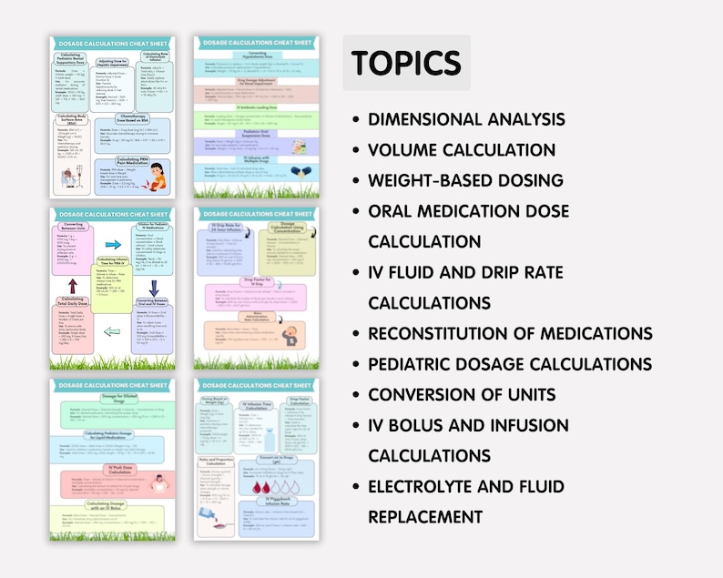 100+ Dosage Calculations Cheat Sheet 20+ Pages, Nursing Study Guide ...