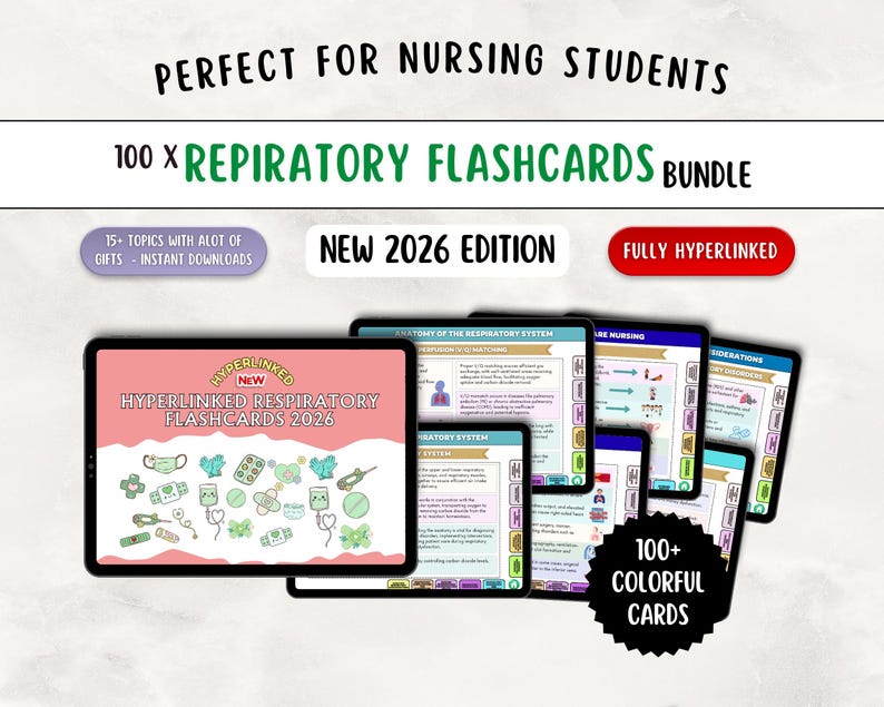 Respiratory System Flashcards, 100+ Hyperlinked Sheets, 10+ Topics ...
