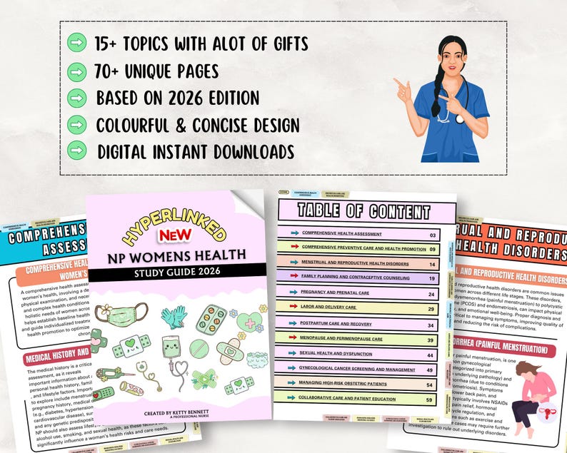 NP Women's Health Ob Gyn Study Guide, 2026 Edition (hyperlinked PDF) - Etsy