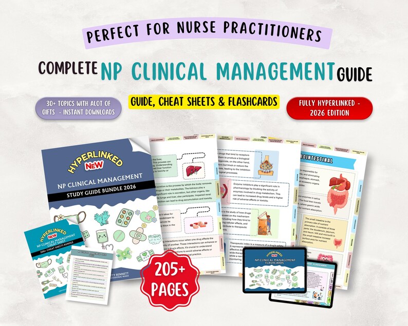 NP Clinical Management Guide With Cheat Sheet and Flashcards, 205 ...