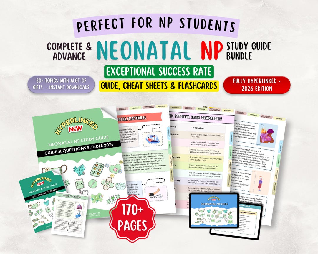 Neonatal NP Study Guide, Cheat Sheets & Flashcards (2026 Hyperlinked ...