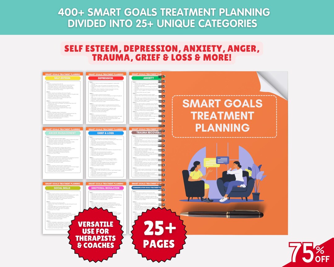 400+ SMART Goals Treatment Planning Guide for Mental Health Counselors ...