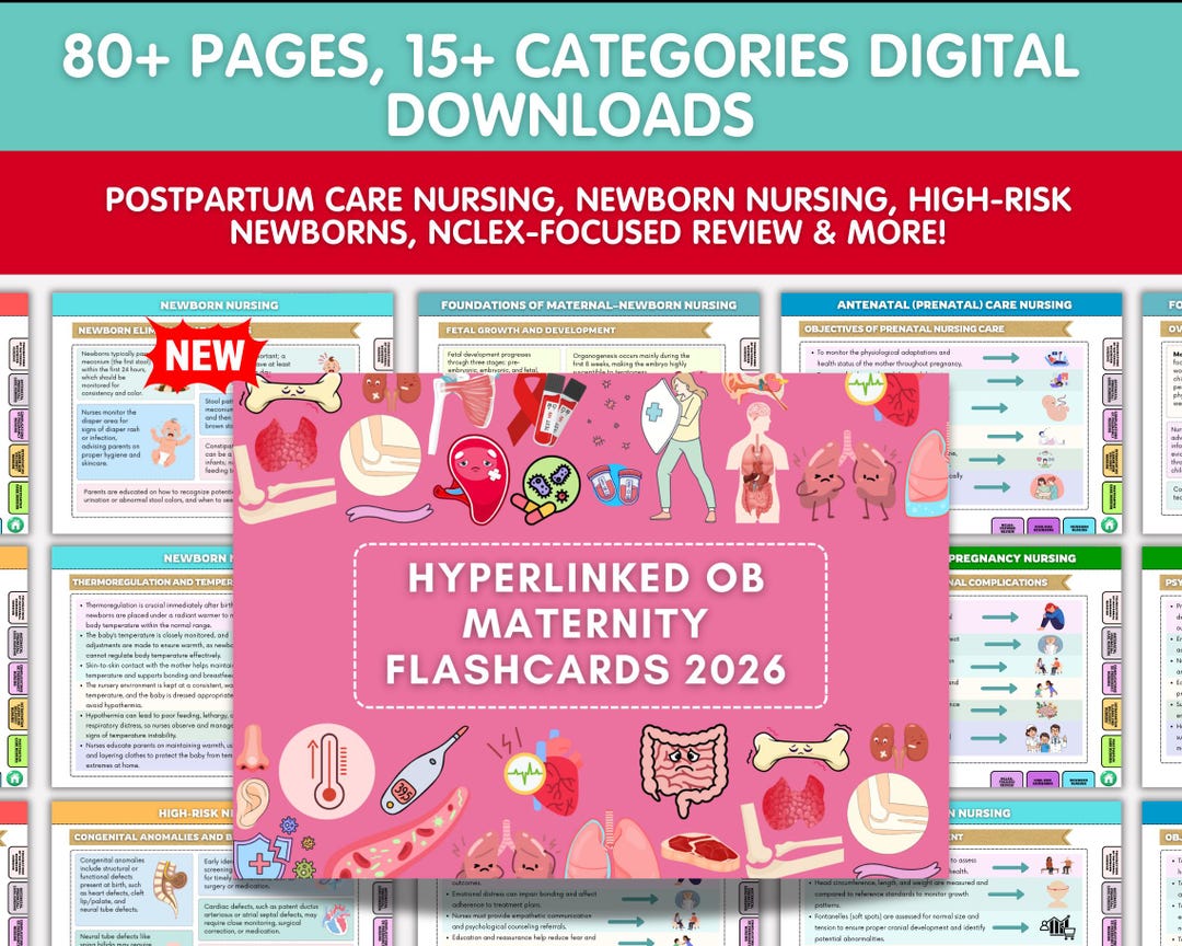 OB Maternity Nursing Flashcards, Hyperlinked Study Guide (PDF File) - Etsy