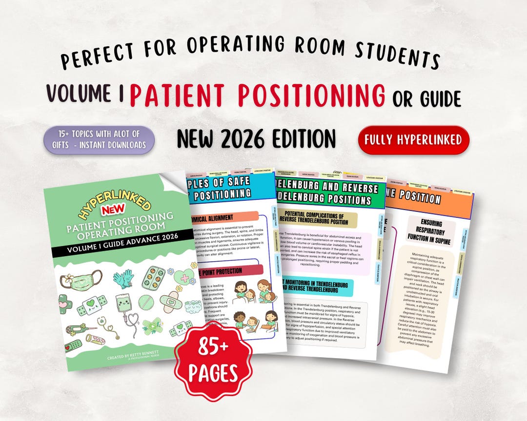 Patient Positioning Operating Room Guide & Questions Bundle, 10+ Topics ...