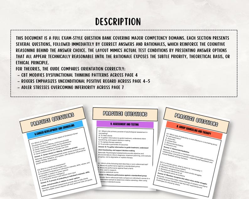 NCE Counseling Exam Study Guide: Practice Questions, Cheat Sheets (PDF ...
