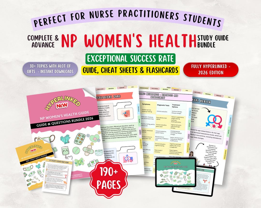 NP Women's Health Ob Gyn Study Guide, 190+ Pages UGRADED 2026 Edition ...