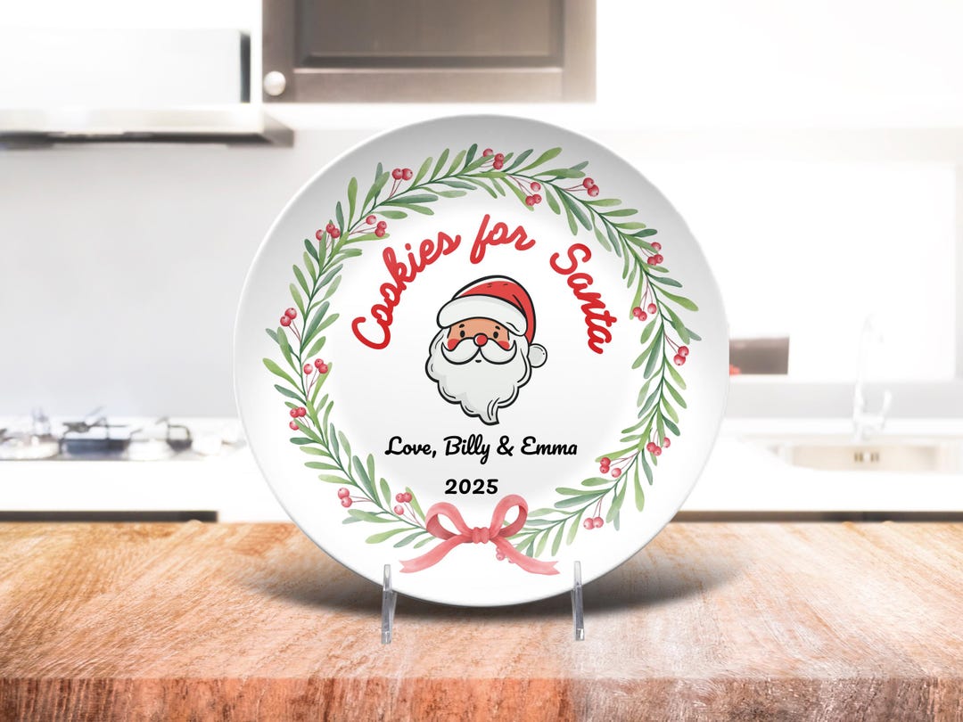 Personalized Cookies for Santa Plate, Christmas Eve Cookies Plate, Gift ...