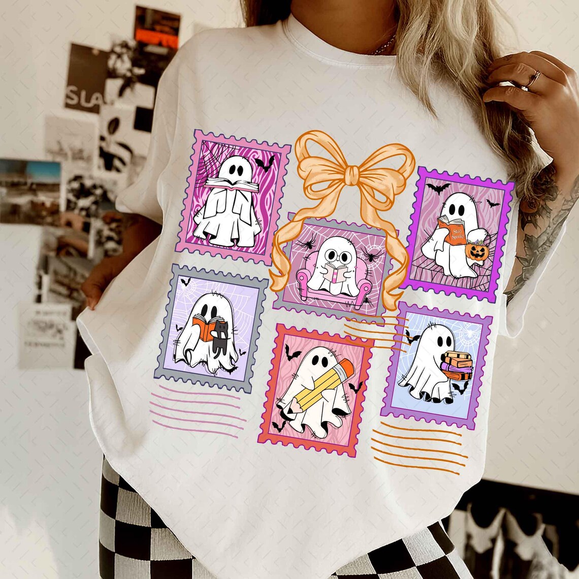 Retro Spooky Teacher Png, Halloween Cute Ghost Teacher Png, Teacher Boo ...