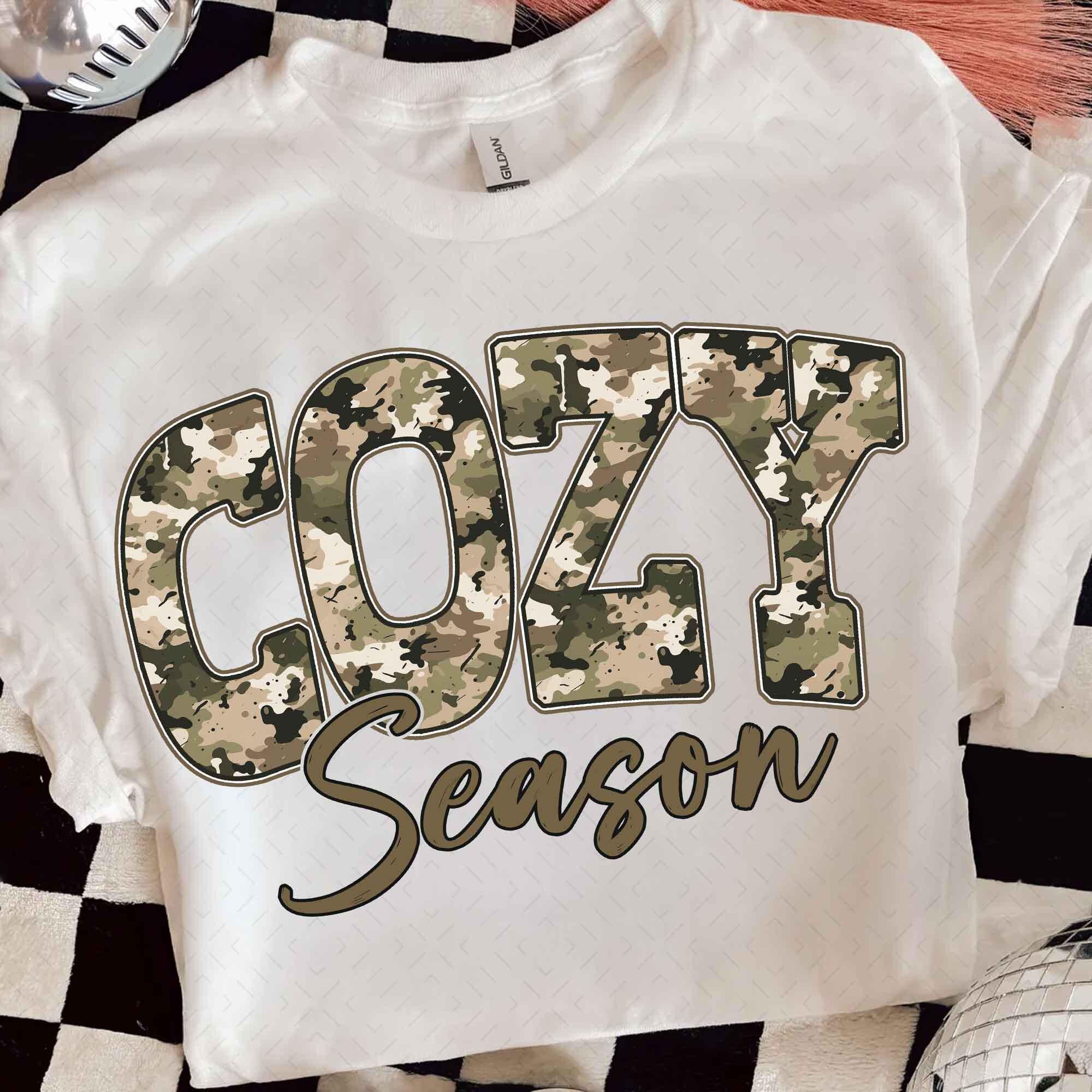 Cozy Season Camo Western PNG, Retro Camo Country Distressed Varsity ...