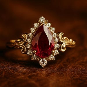 antique ruby rings etsy