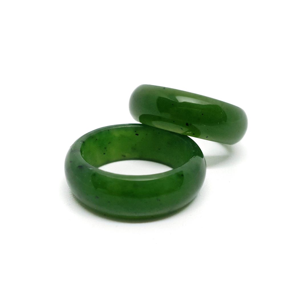 Certified Forest Green Jade Ring - Etsy
