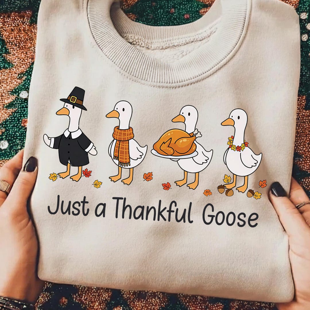 Thankful Goose Thanksgiving PNG, Retro Fall Clipart (digital Download ...