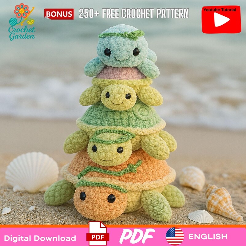 Crochet Turtle Rattle Set - Etsy