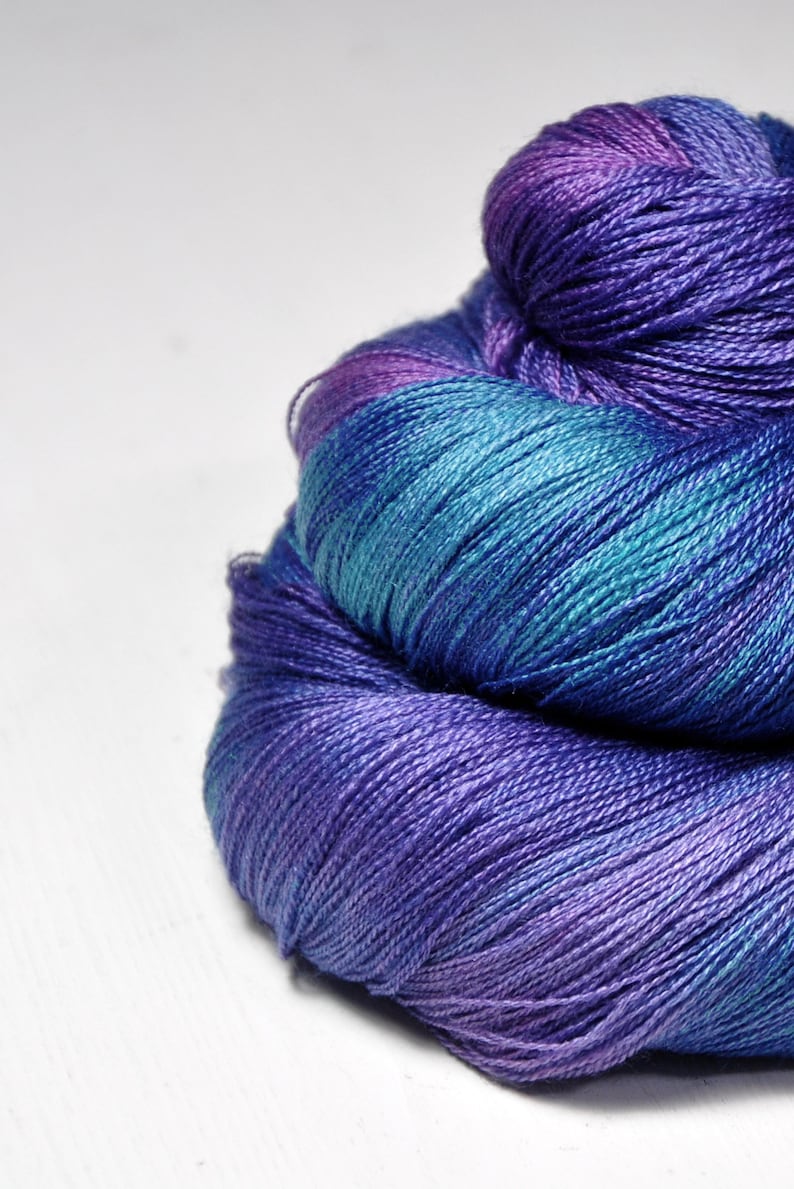 Dreaming on a Cloud - Merino / Silk Cobweb Yarn - Hand Dyed by ...