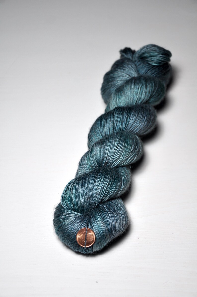 Angry River Kelpie - Merino / Silk / Yak Lace Yarn - Mersiyak - Hand ...