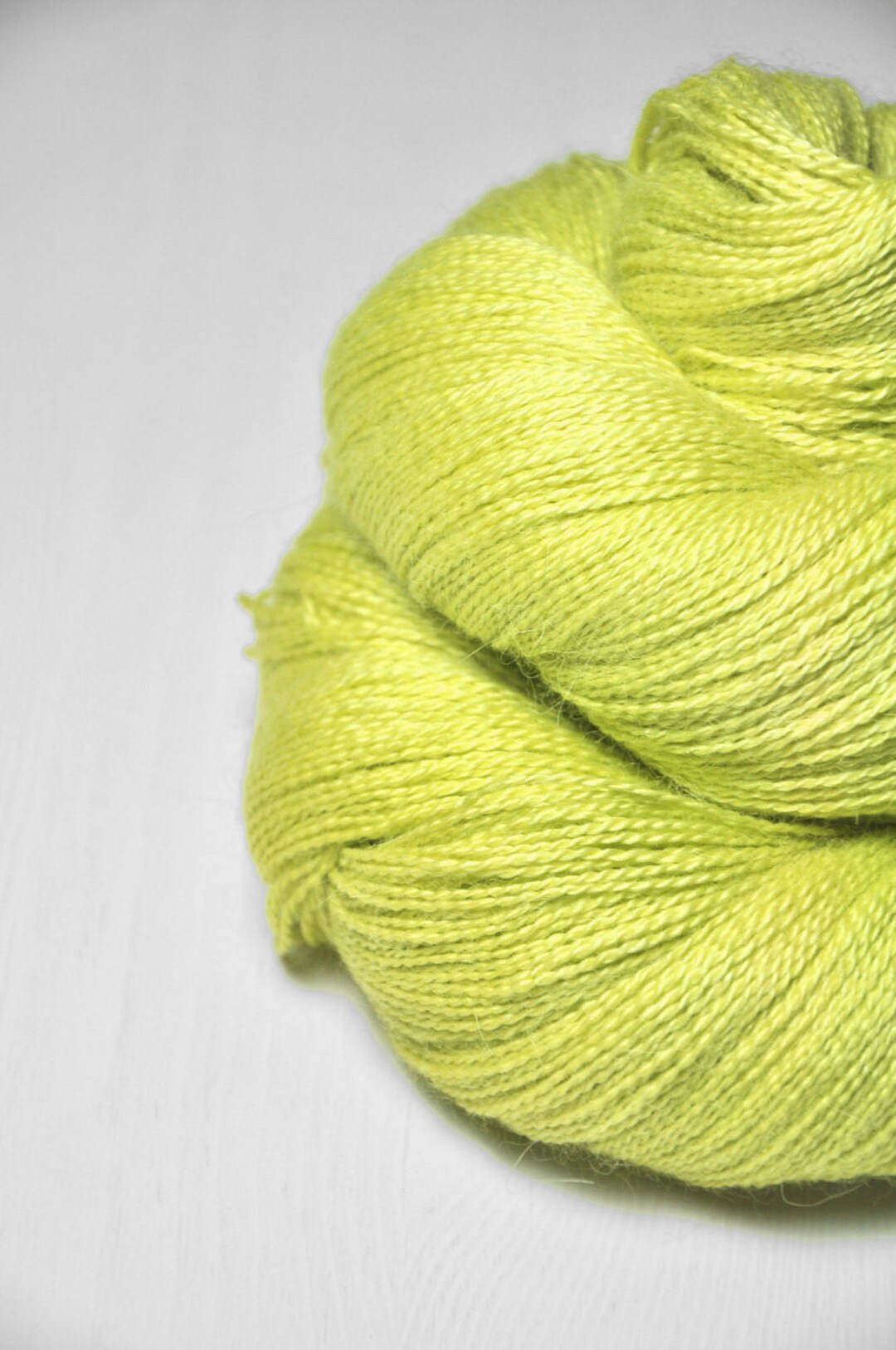 Splitted Lime Baby Alpaca / Silk Lace Yarn Hand Dyed Yarn - Etsy
