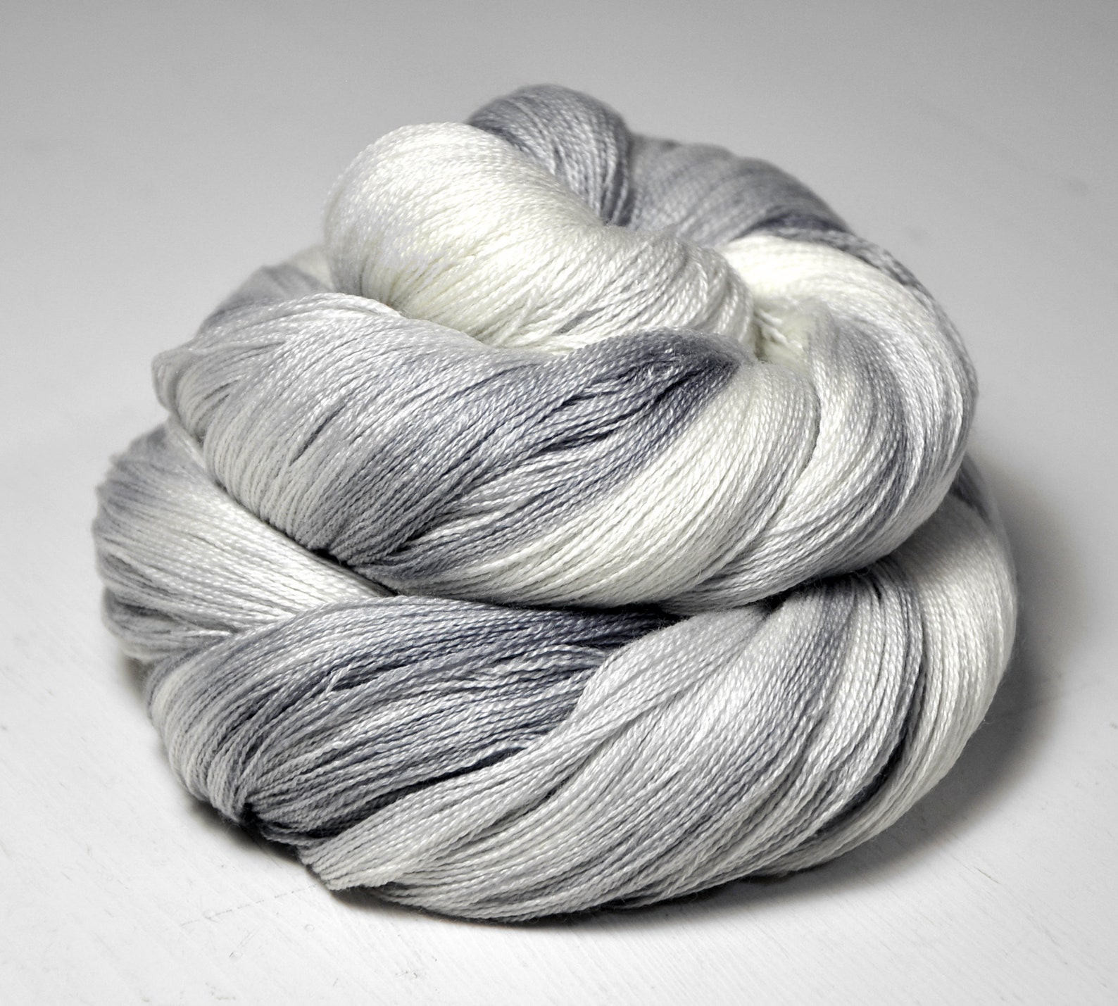 Silver Ghost - Merino / Silk Cobweb Yarn - Hand Dyed by Dyeforyarn ...