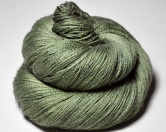 Rotten Pistachio Cream Macaron - Baby Alpaca / Silk Lace Yarn - Hand ...