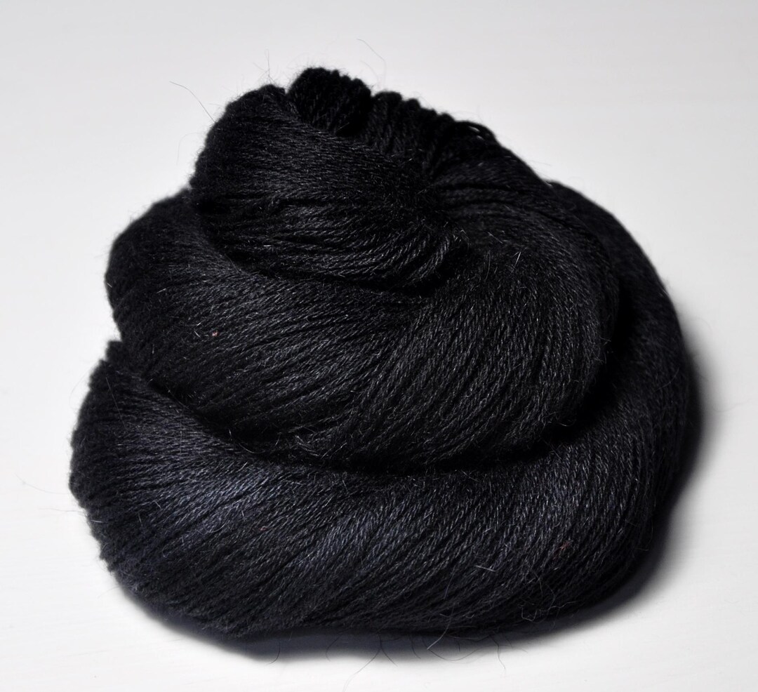Black Hole - Angora Lace Yarn by Dyeforyarn - Cruelty-free and Limited ...