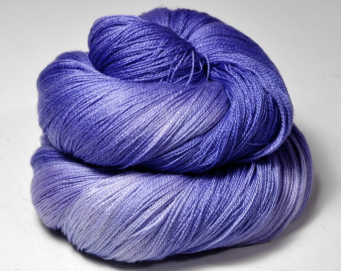 Periwinkle on Its Way to Paradise - Merino / Silk Cobweb Yarn - Hand ...
