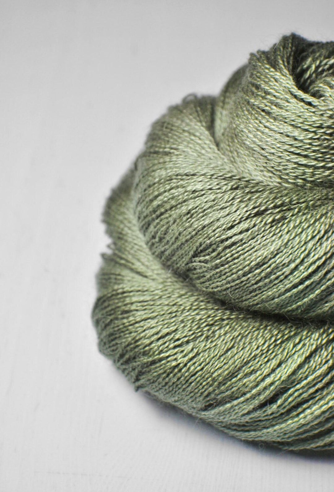 Rotten Pistachio Cream Macaron Baby Alpaca / Silk Lace Yarn Hand Dyed ...