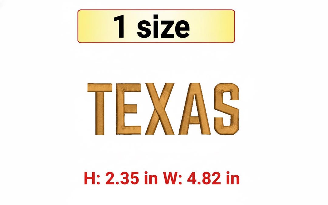 Texas Machine Embroidery Design - Satin Stitch Text – Instant Download ...