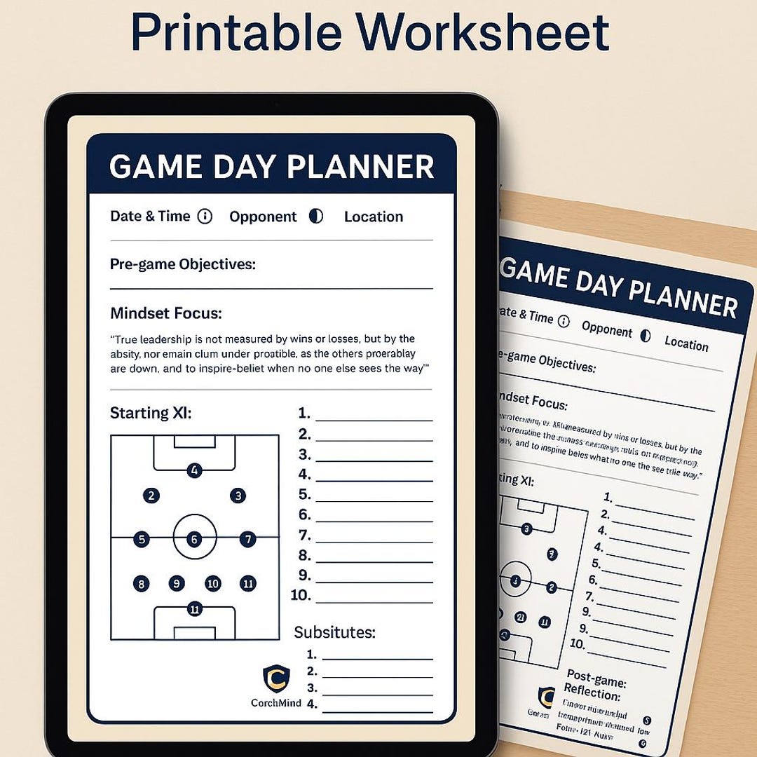 Game Day Planner for Coaches – Printable Match Organizer | Lineup ...