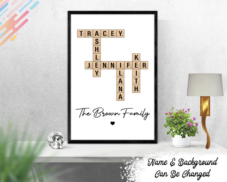 Family Crossword Art - Created in A Moment, Treasured Forever ...