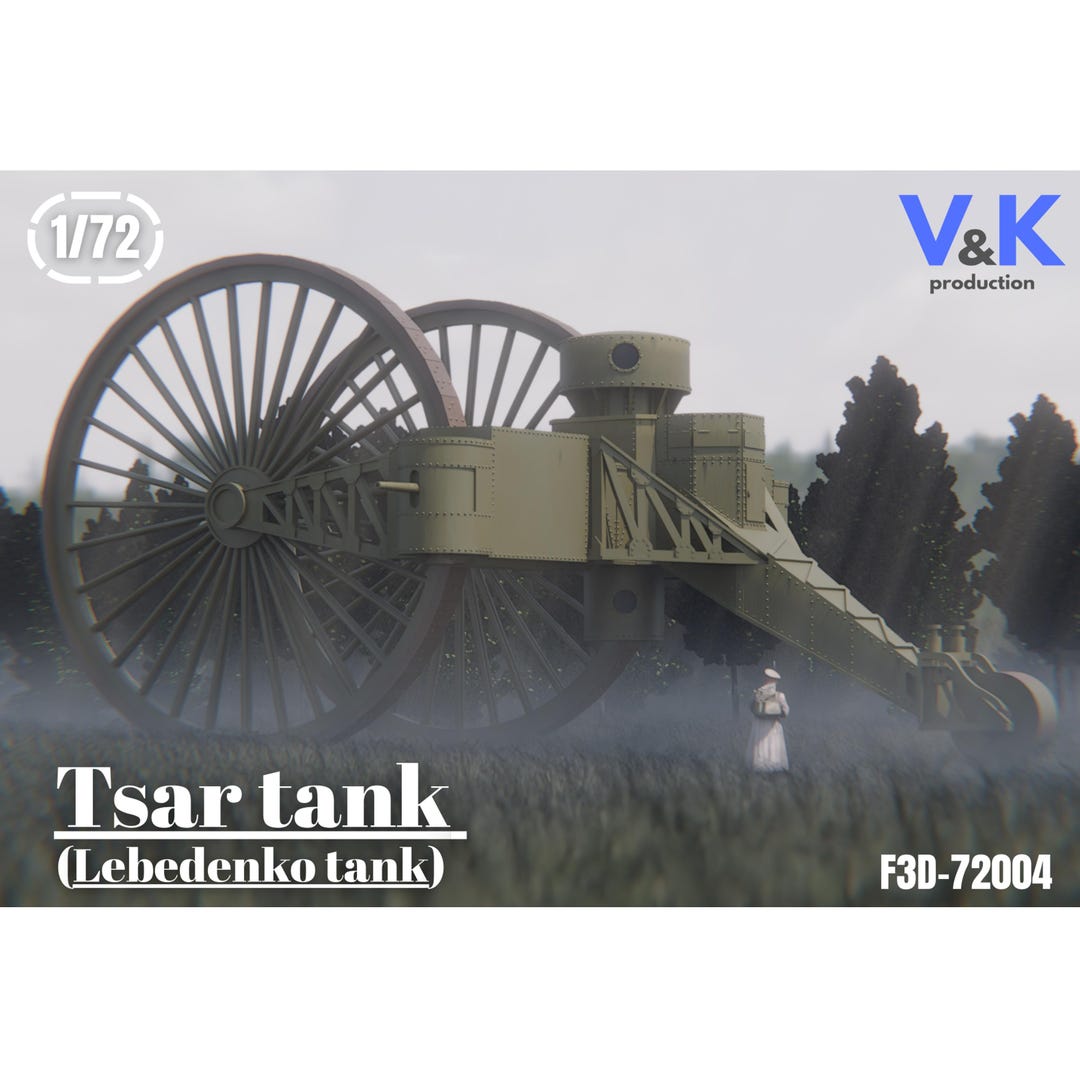 Tsar Tank (lebedenko) 1915 Prototype, 3D Printed Model Kit (1/72, 1/35 ...