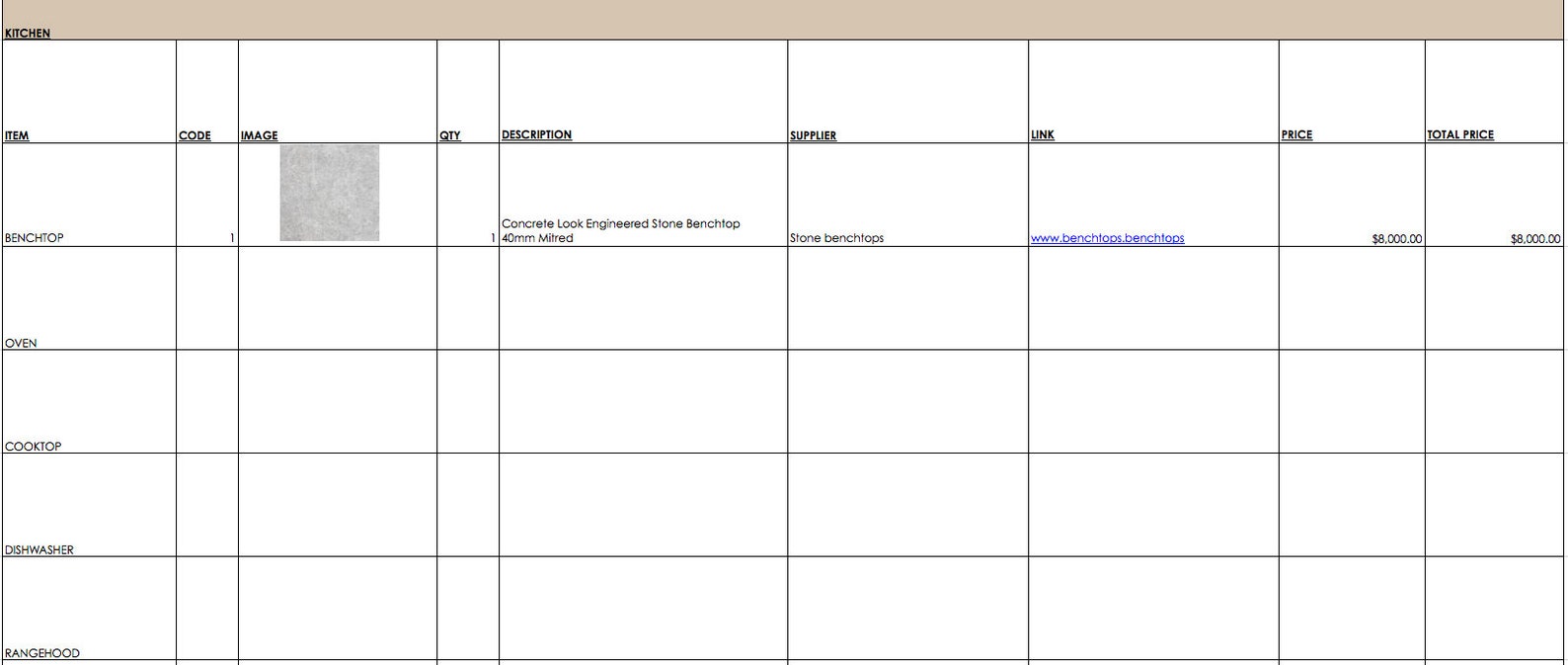 FF&E Schedule Template | CUSTOMISABLE | Fittings, Fixtures + Equipment ... FF&E Schedule Template | CUSTOMISABLE | Fittings, Fixtures + Equipment ...