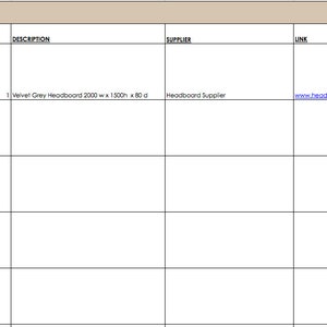 FF&E Schedule Template | CUSTOMISABLE | Fittings, Fixtures + Equipment ...