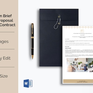 Interior Design Contract Template | CUSTOMISABLE | Return Brief | Fee ...