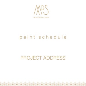 Paint Schedule Template | CUSTOMISABLE | Interior Designer/decorator ...
