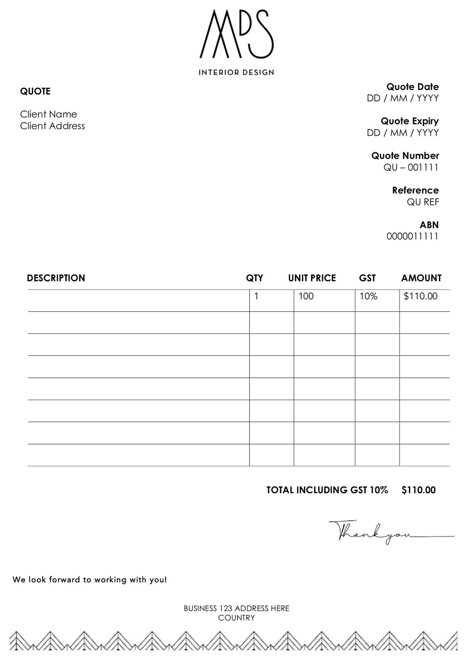 Quote & Invoice Bundle (black) | CUSTOMISABLE | Editable Template for ...