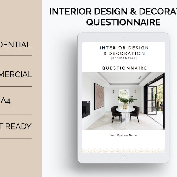 Interior Design Client Survey Template - Etsy