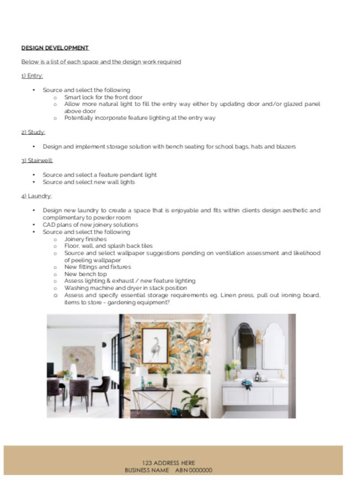Interior Design Contract Template CUSTOMISABLE Return Brief Fee ...
