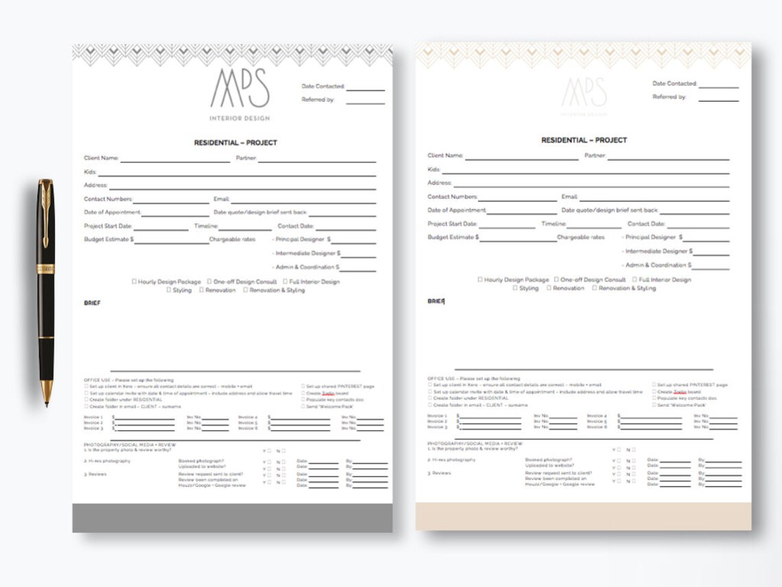 Buy Interior Design Business Client Profile CUSTOMISABLE Client ...