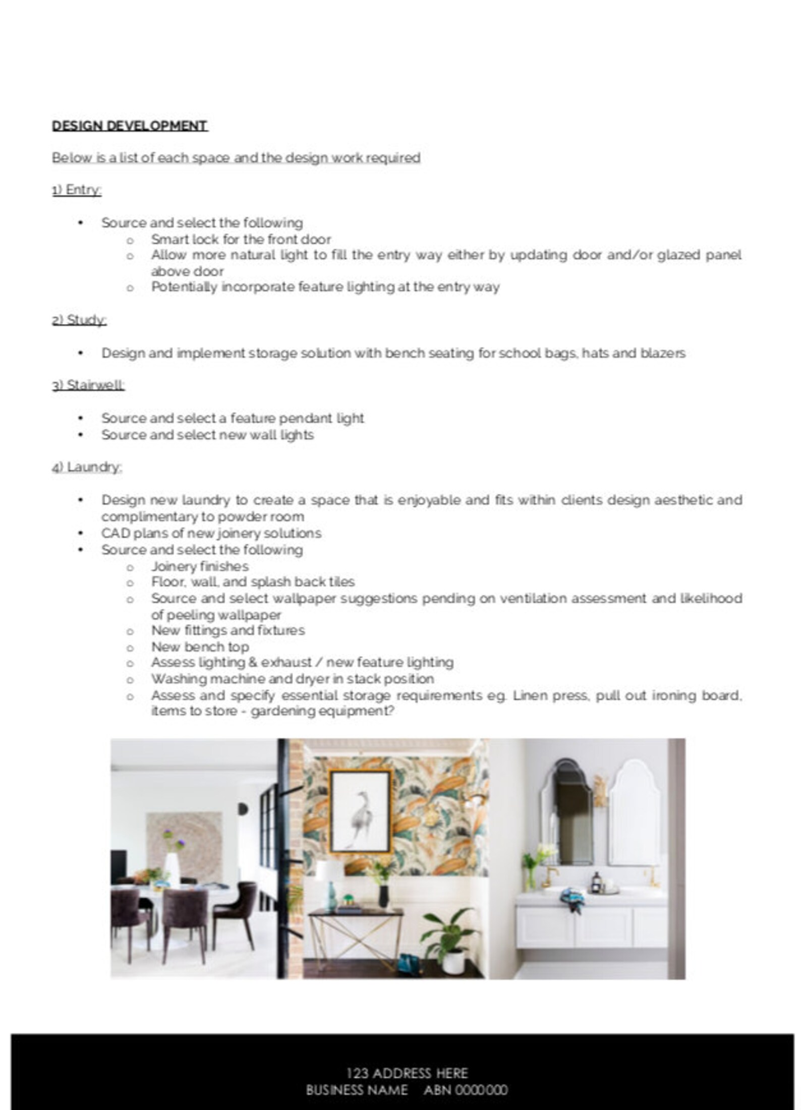Interior Design Contract Template CUSTOMISABLE Return Brief Fee ...