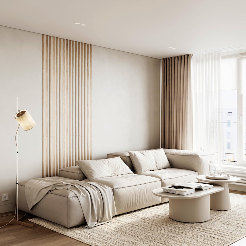 18 Pcs - Decorative Wooden Slats Wall Panels, 3D Slats | Accent Wall ...