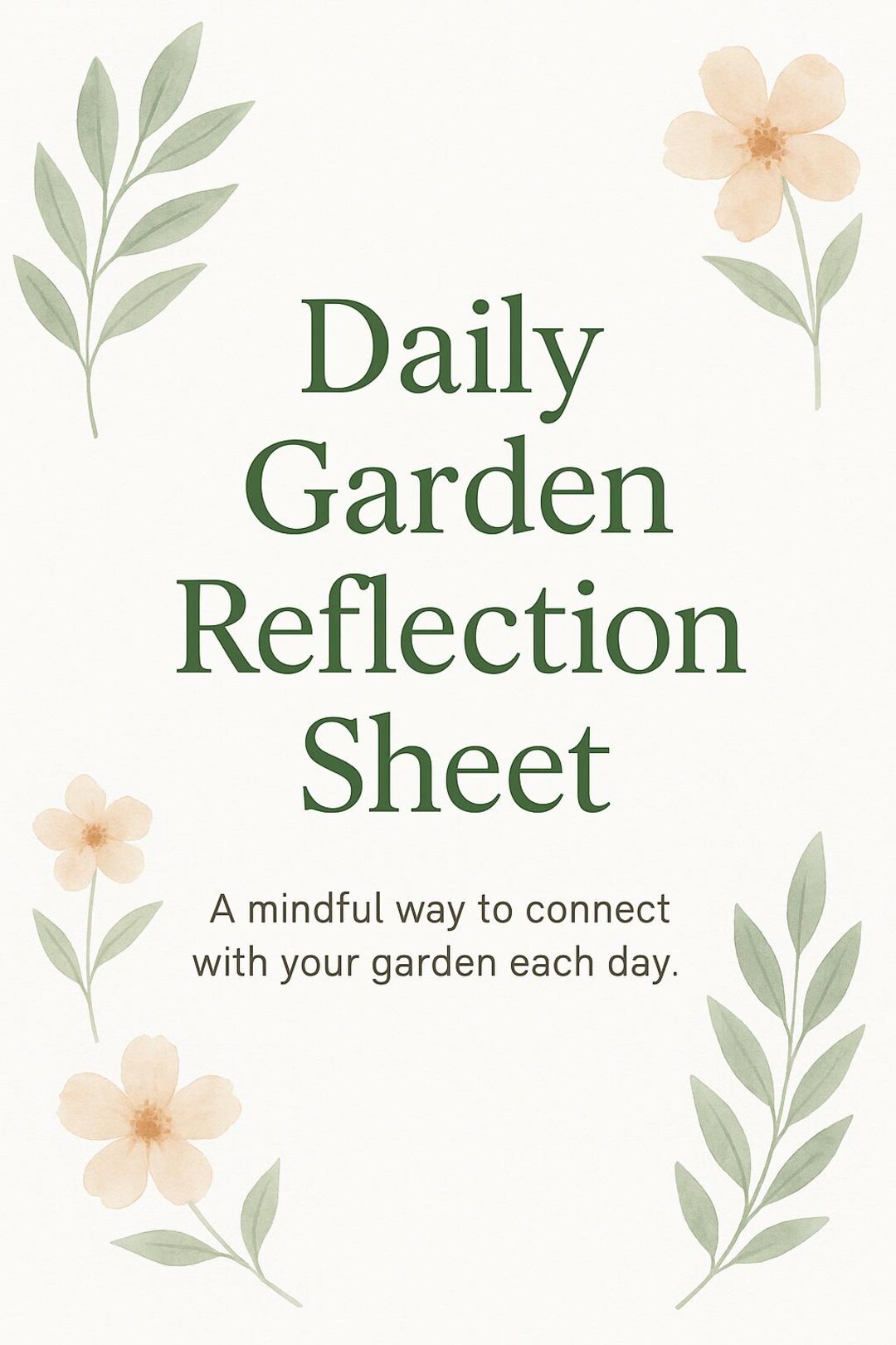 Daily Garden Reflection Sheet – Printable Mindful Gardening Journal ...