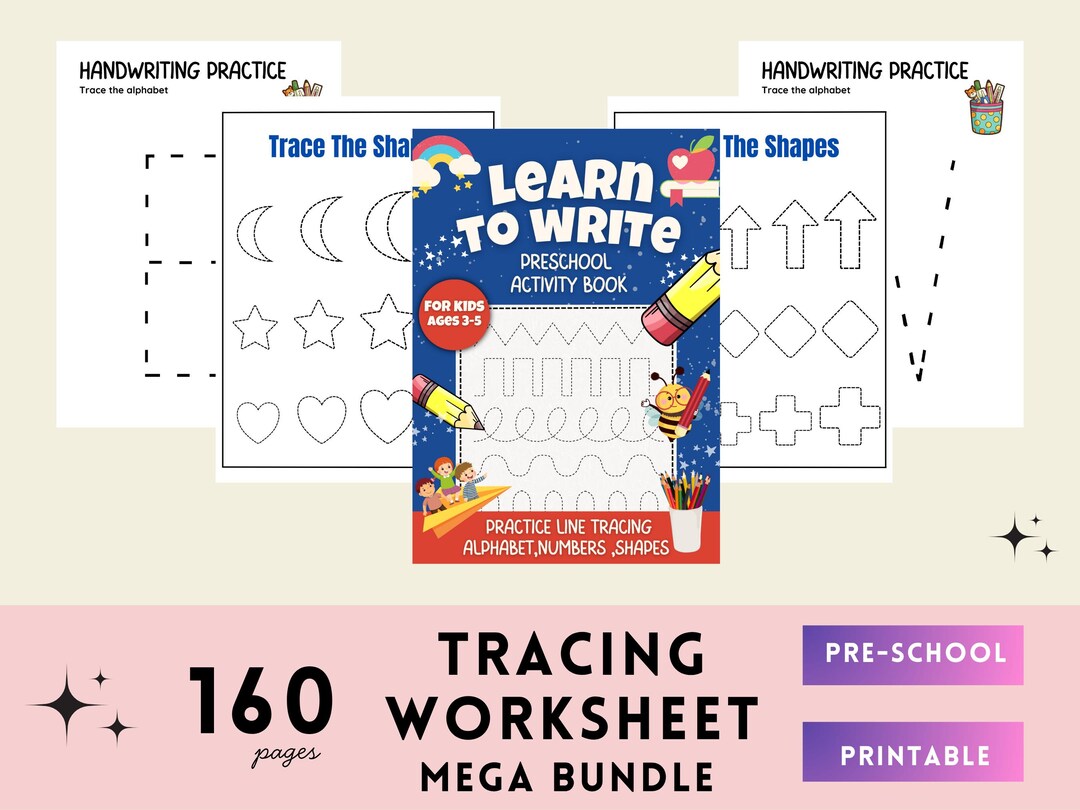Preschool Tracing Worksheets: ABC, Numbers, Shapes (PDF Download 8 ...