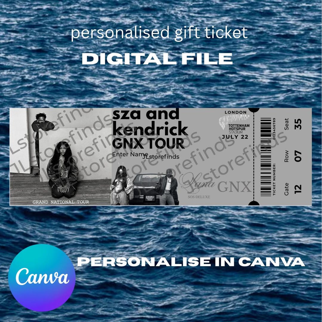 SZA and Kendrick Lamar Grand National Tour Souvenir Concert Ticket - Etsy