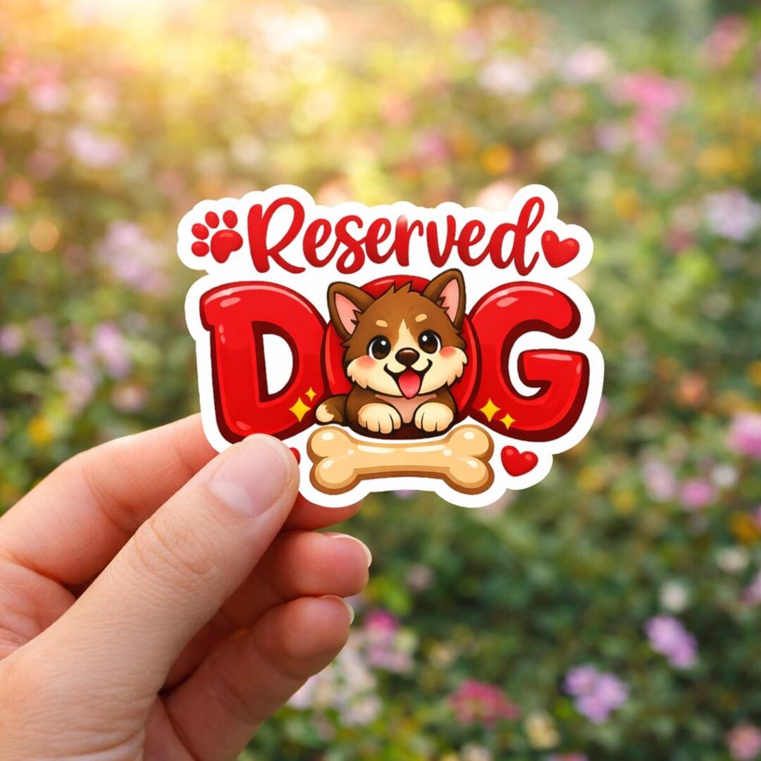 Reserved Dog Kiss-cut Sticker | Cute Puppy Bone Paw Decal - Etsy