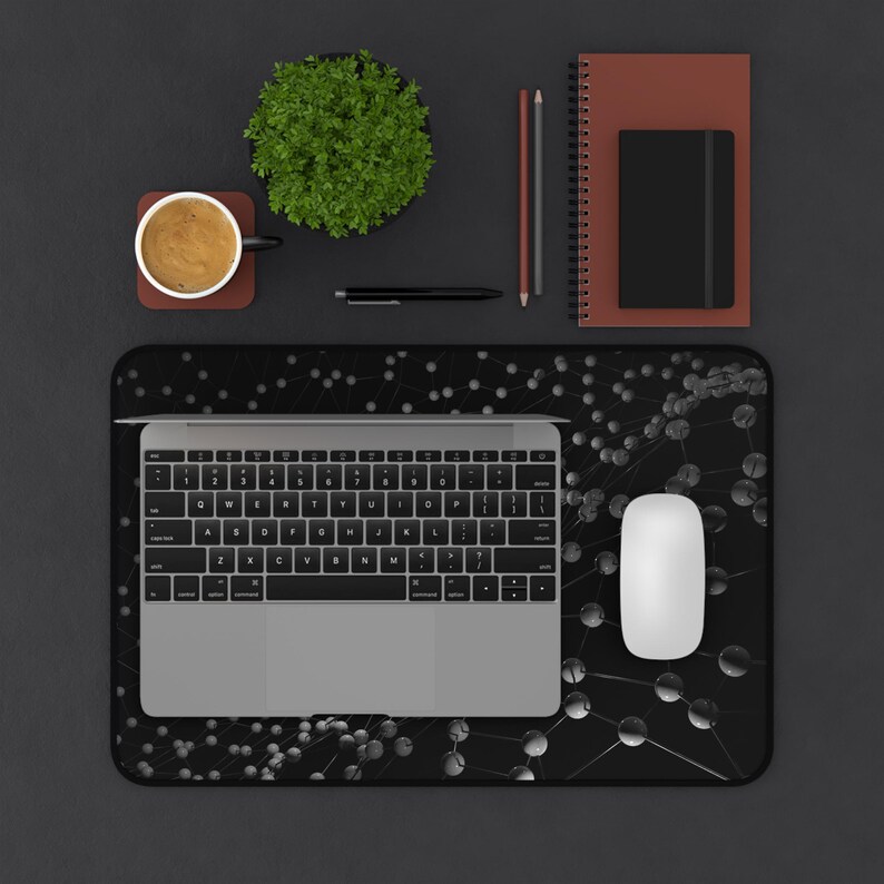 Black Neoprene Desk Mat: Modern Office Workspace Accessory - Etsy