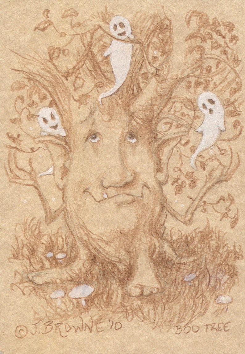 Boo Tree 5x7 Signed Print | Etsy