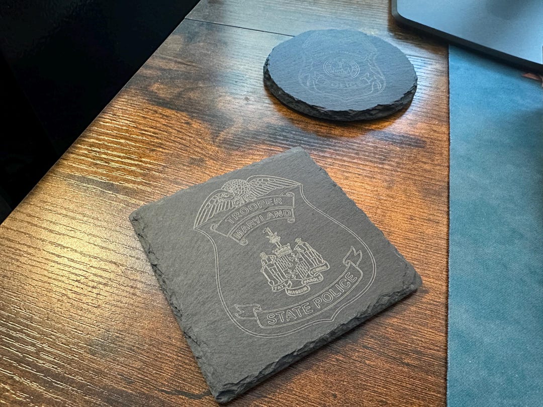 Police Badge Custom Slate Coasters - Etsy