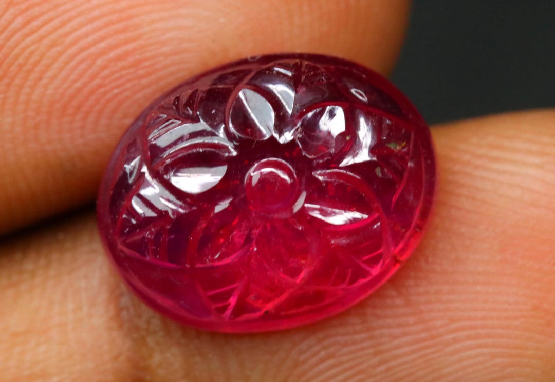 Natural Ruby Carving Oval Loose Gemstone 9.25 Ct Ruby Oval, Ruby ...